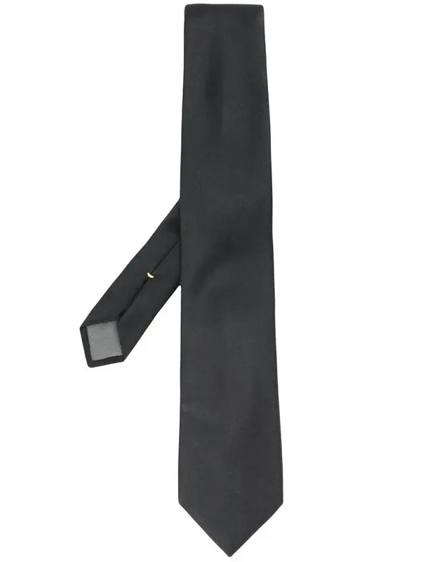 Canali Pointed Tip Silk Neck Tie - Black