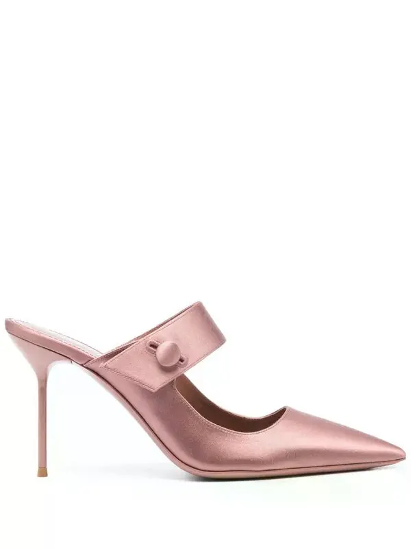 Paris Texas 95mm Satin Mules - Pink