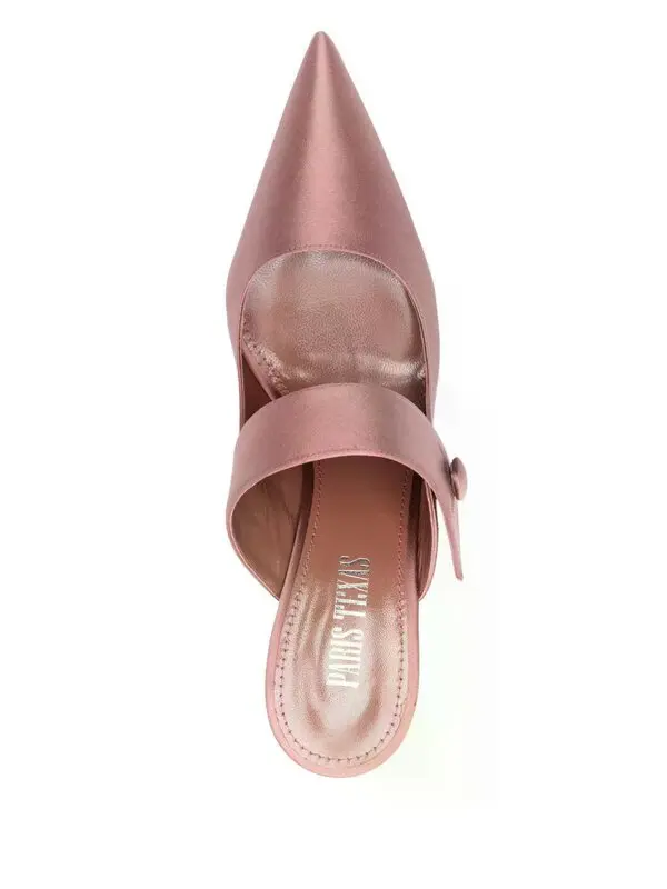 Paris Texas 95mm Satin Mules - Pink