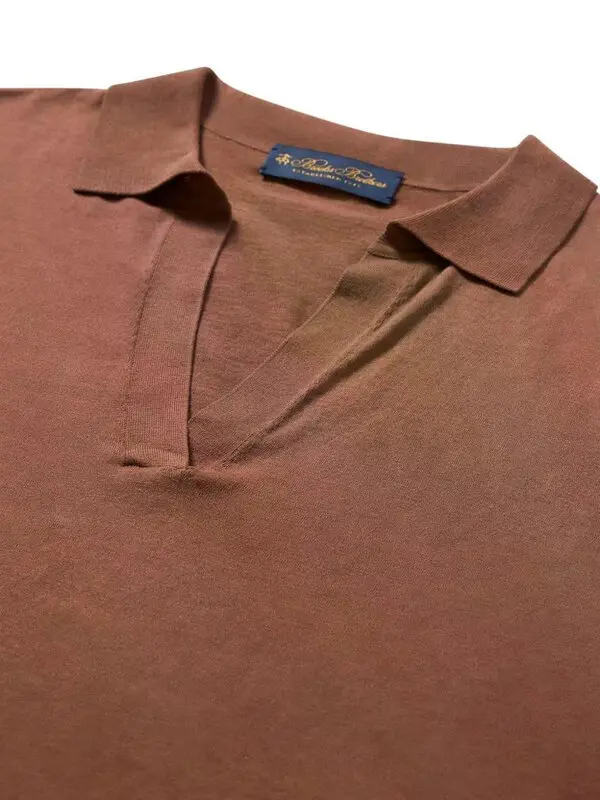 Brooks Brothers Cotton-blend Polo Top - Brown