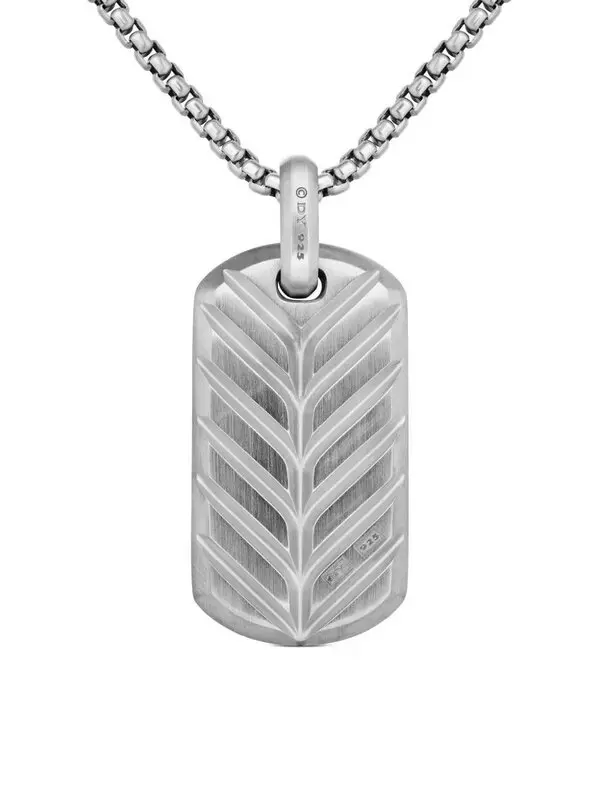 David Yurman Sterling Chevron Diamond Tag