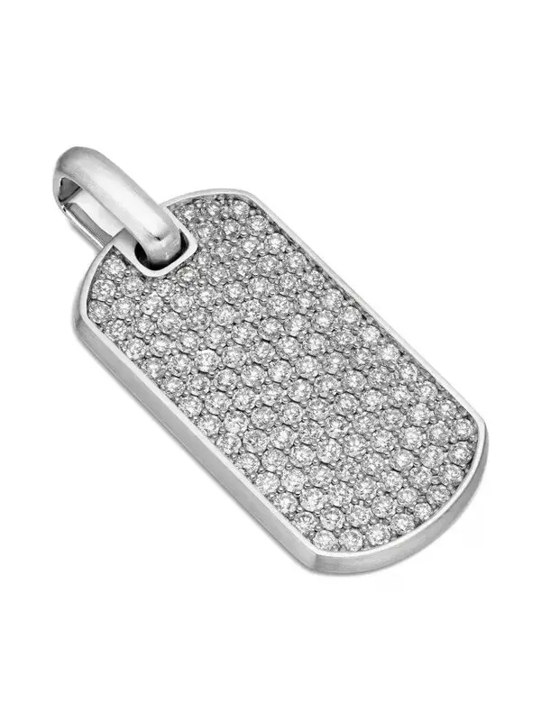David Yurman Sterling Chevron Diamond Tag
