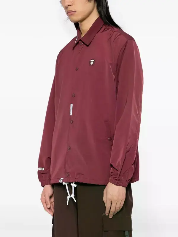 AAPE BY *A BATHING APE Moonface Logo Coach Jacket - Red