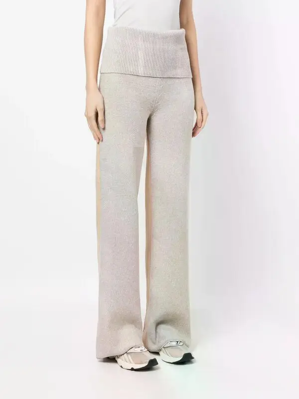 Off-White Diag Languid Two-tone Knit Trousers - Neutrals