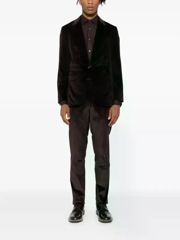 Canali Corduroy Single-breasted Suit - Red