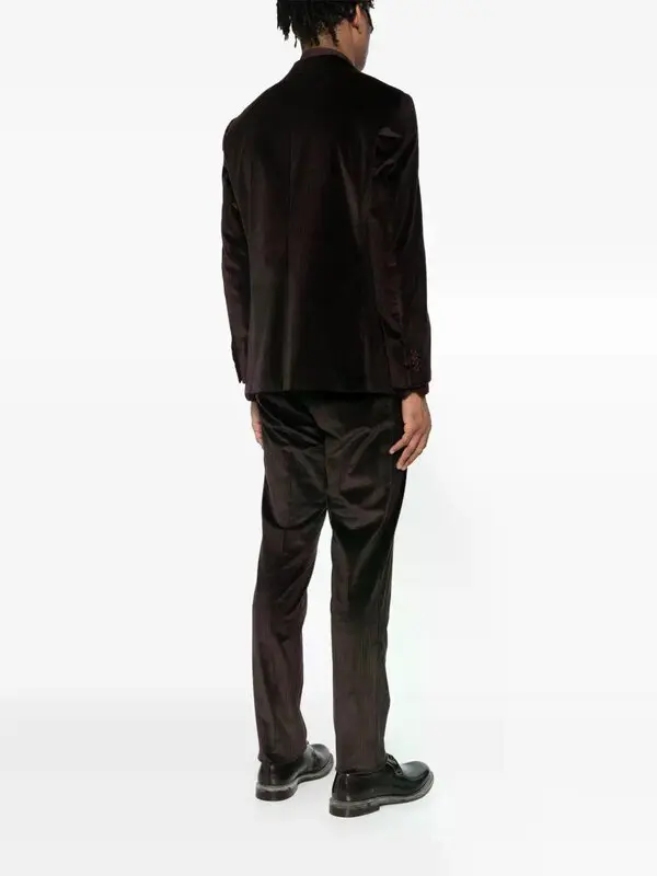 Canali Corduroy Single-breasted Suit - Red