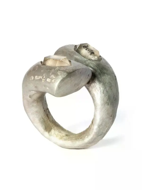PARTS OF FOUR Big Twisted Druid Diamond Ring - Silver