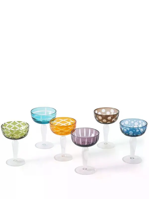 POLSPOTTEN Cuttings Coupe Glasses - Blue