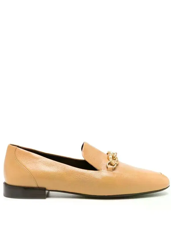 Tory Burch Jessa Horse-head Motif Leather Loafers - Neutrals