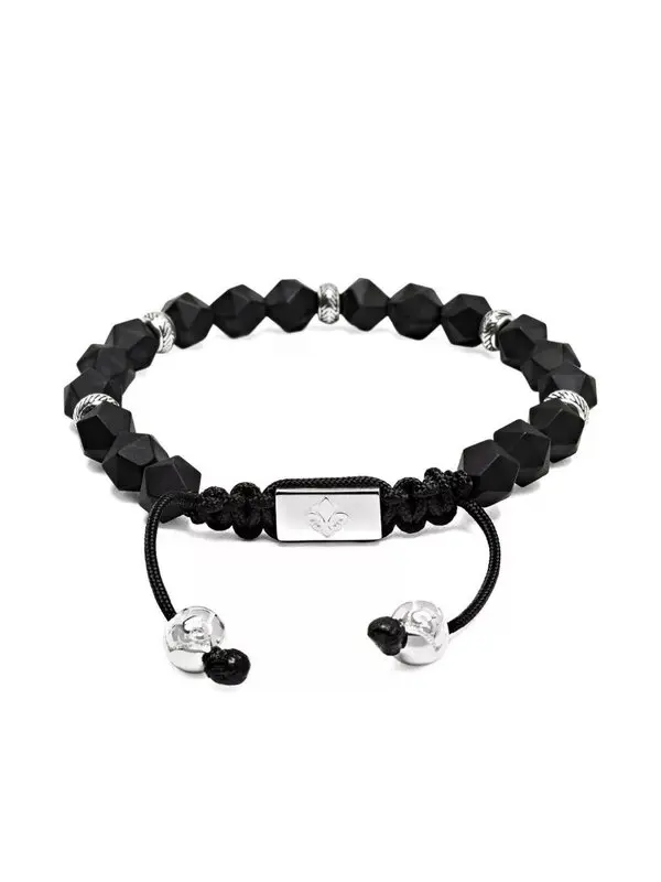 NIALAYA JEWELRY Black Onyx Bead Bracelet With -tone Hardware