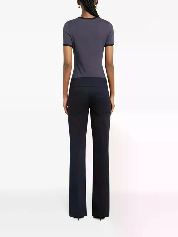 COURREGES Signature T-shirt With Contrasting Trim - Grey