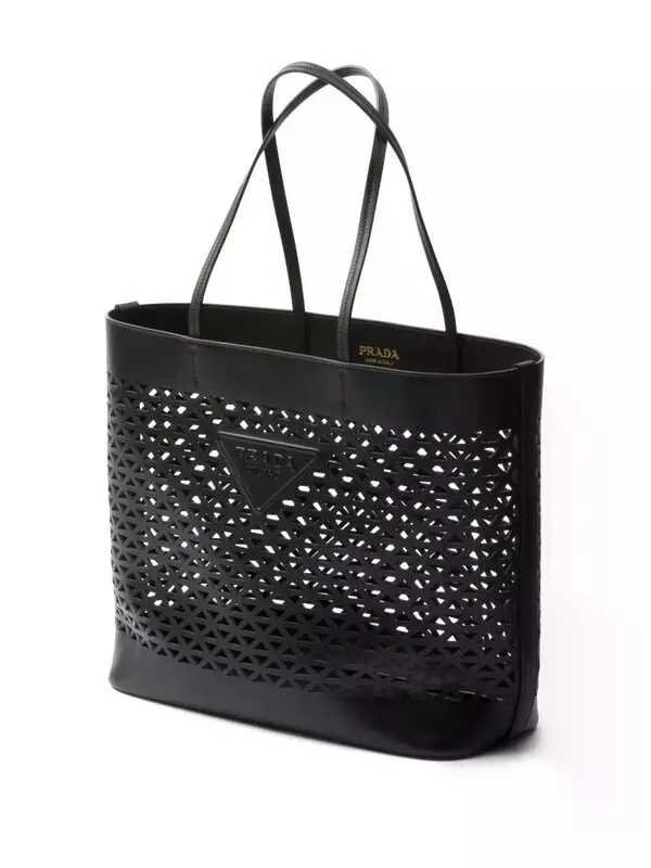 Prada Laser-cut Leather Tote Bag
