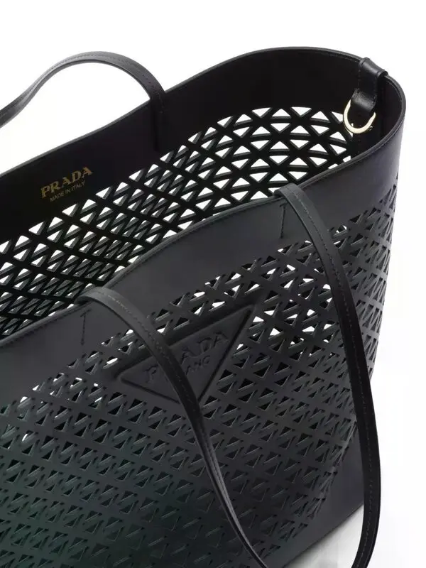 Prada Laser-cut Leather Tote Bag