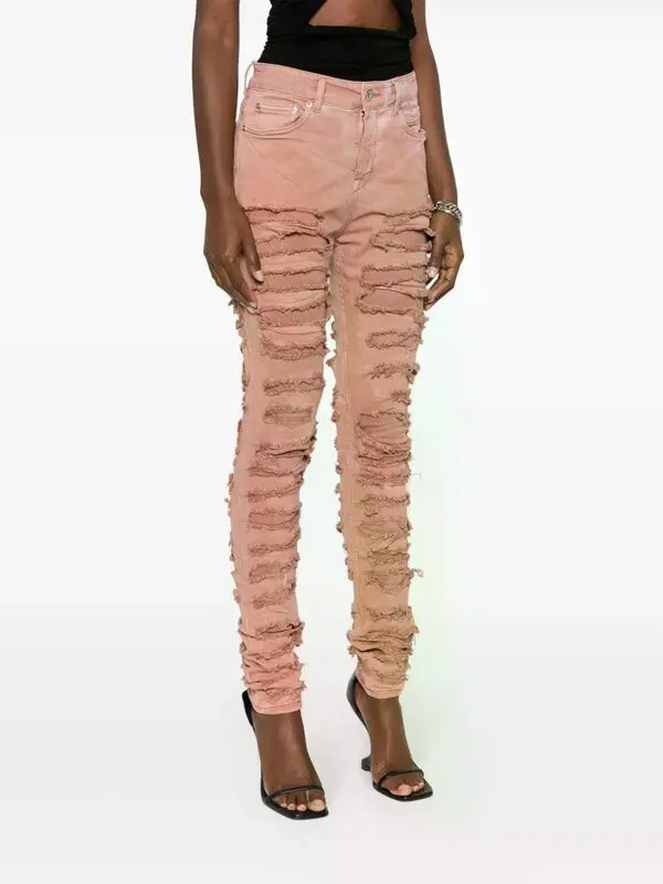 Rick Owens Detroit Cut Skinny Jeans In Salmon