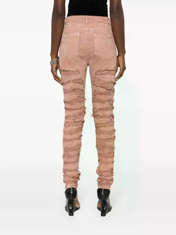 Rick Owens Detroit Cut Skinny Jeans In Salmon
