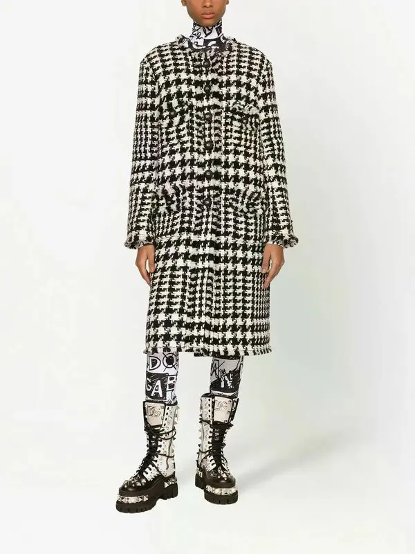 Dolce & Gabbana Tweed Single-breasted Coat