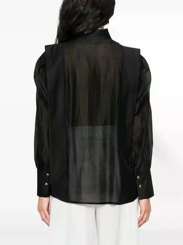 NISSA Pleated Sheer Shirt
