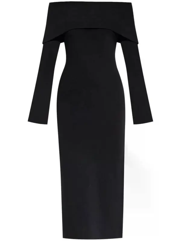 BY MALENE BIRGER Off-shoulder Maxi Dress With Extra-long Sleeves - Black