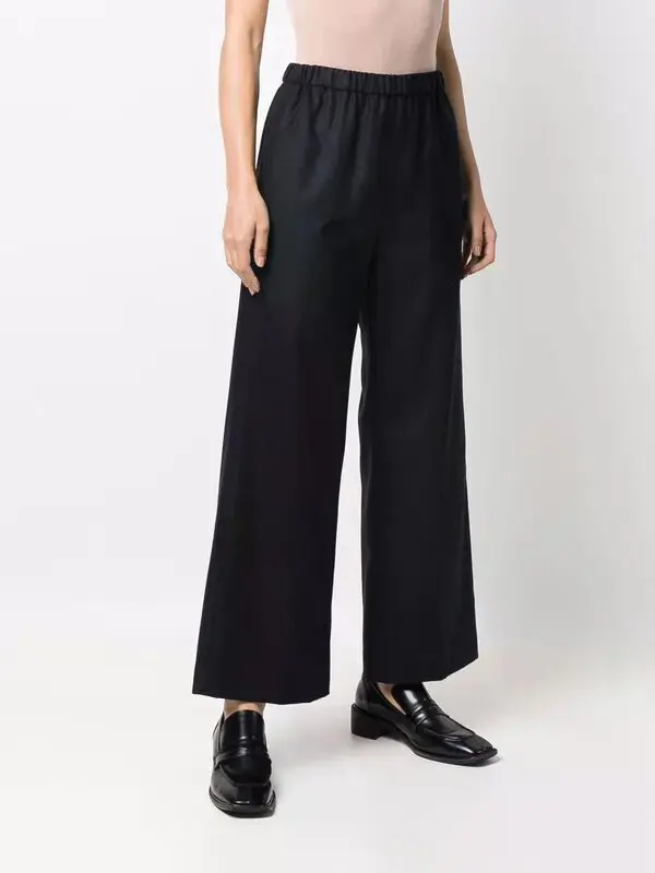 Aspesi Wide-leg Wool-cashmere Blend Trousers