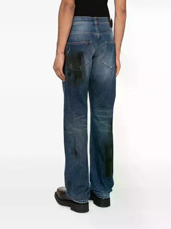 1017 Alyx 9sm Distressed Graphic Print Straight Leg Jeans