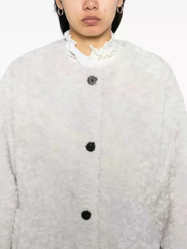 TOUT A COUP Faux Fur Jacket With Button Fastening