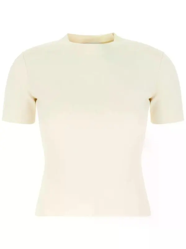 Max Mara Segale" Embossed Logo T-shirt - White