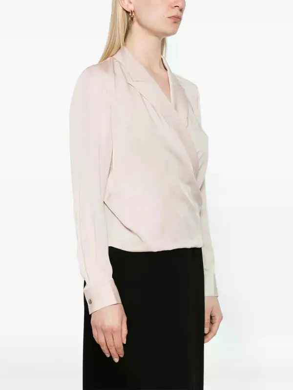 Theory Wrap Blouse With Peak Lapel