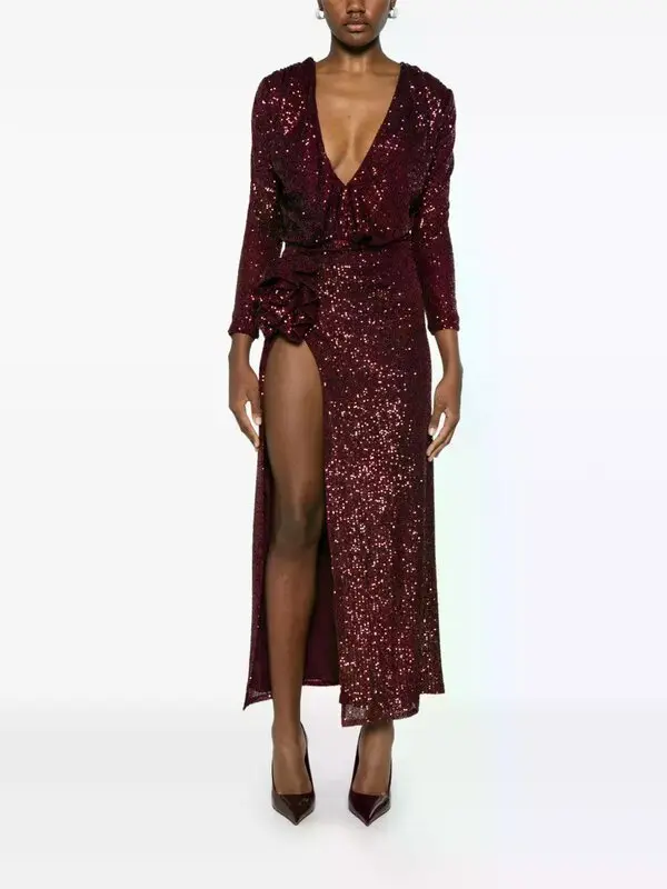ANA RADU Sequin-embellished Bodysuit And Skirt Set - Red