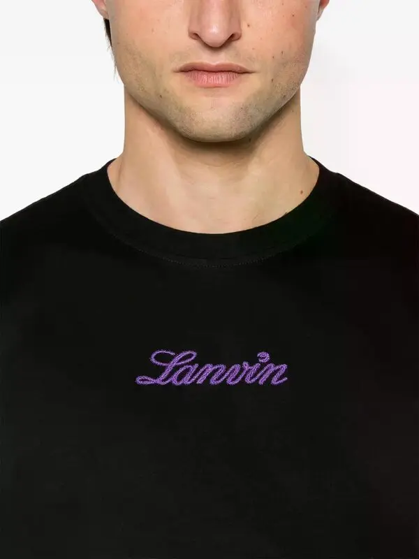 LANVIN Logo-embroidered T-shirt