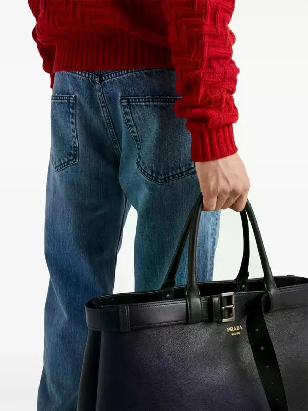 Prada Crew Neck Wool-cashmere Blend Sweater