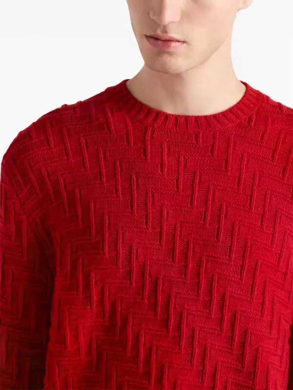 Prada Crew Neck Wool-cashmere Blend Sweater