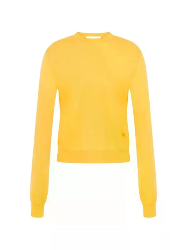 Moschino Plaque Crew Neck Sweater - Yellow
