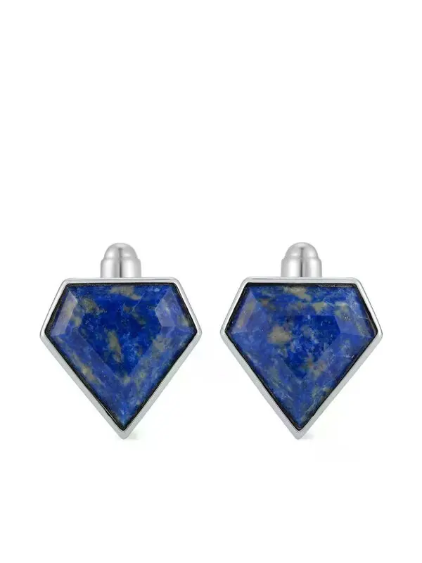 Mateo Sterling Pentagon Lapis Lazuli Cufflinks - Silver