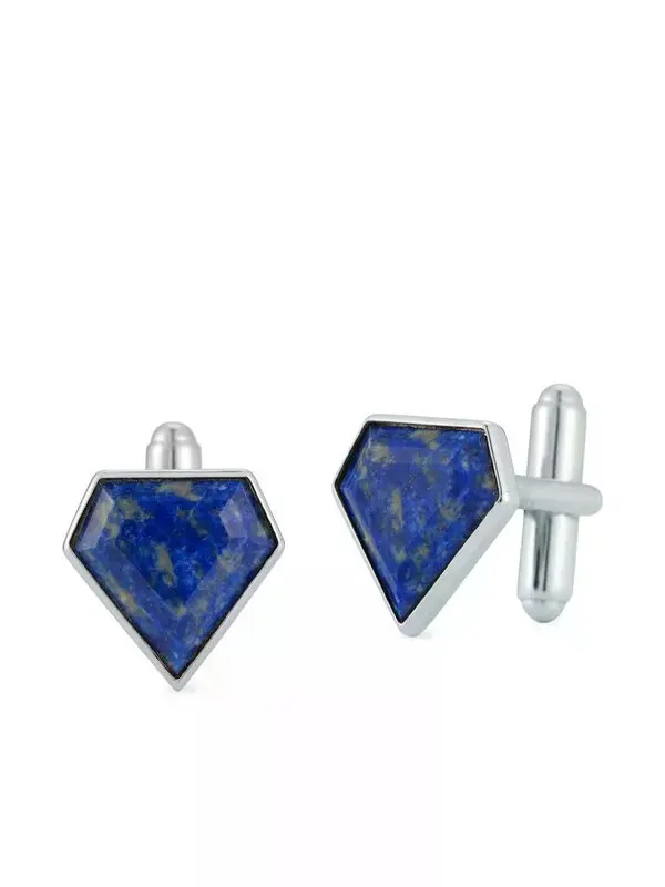 Mateo Sterling Pentagon Lapis Lazuli Cufflinks