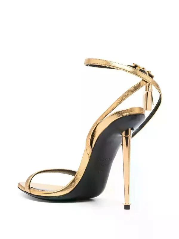 TOM FORD Metallic Padlock Stiletto Sandals