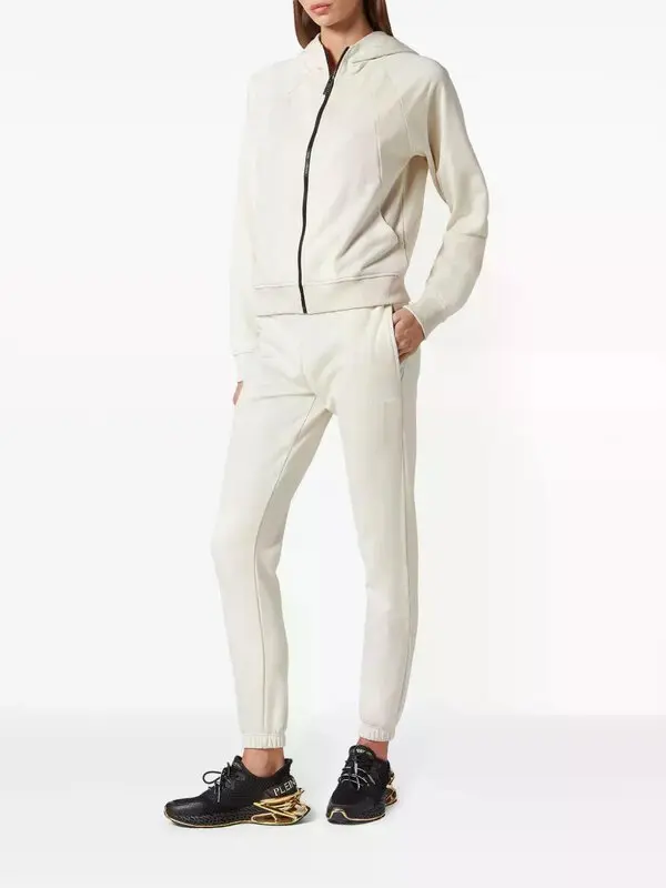 PLEIN SPORT Zip-up Hooded Jacket - Neutrals