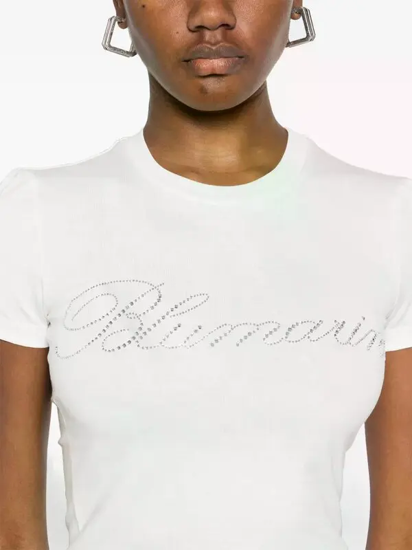 Blumarine Rhinestone Logo T-shirt
