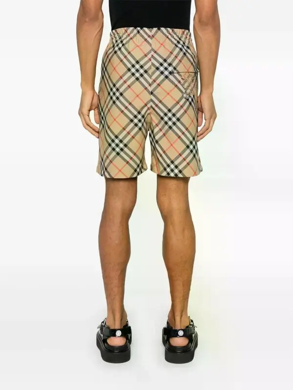 Burberry Check Relaxed Fit Drawcord Shorts - Neutrals