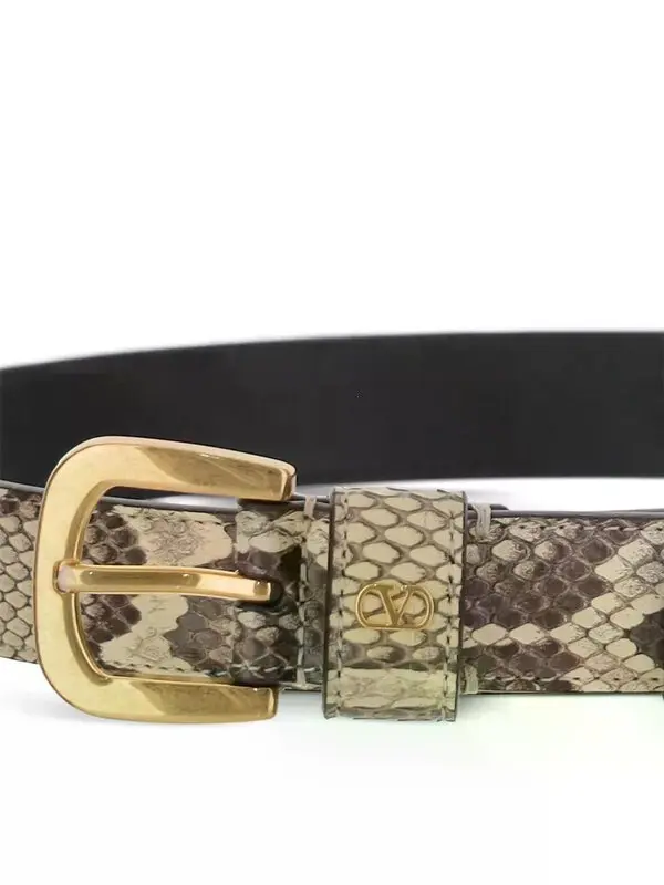 Valentino Garavani Snake-effect Belt - Neutrals