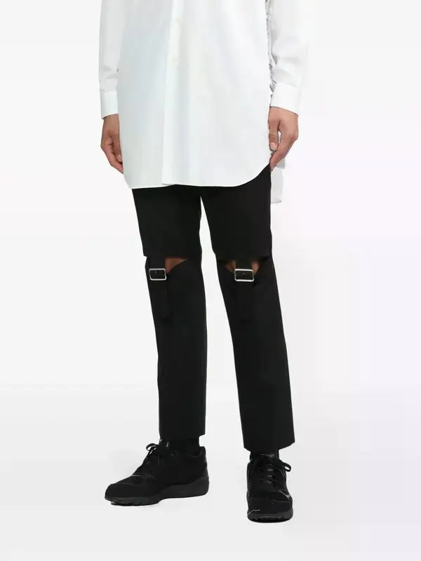 Comme Des Garçons Strap-detail Straight-leg Trousers