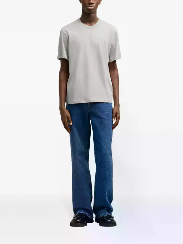 AMI Paris Embroidered Logo T-shirt - Grey