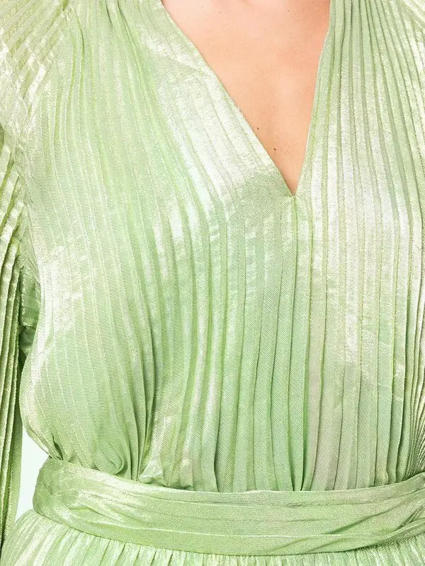 Simkhai Silk-blend V-neck Pleated Top
