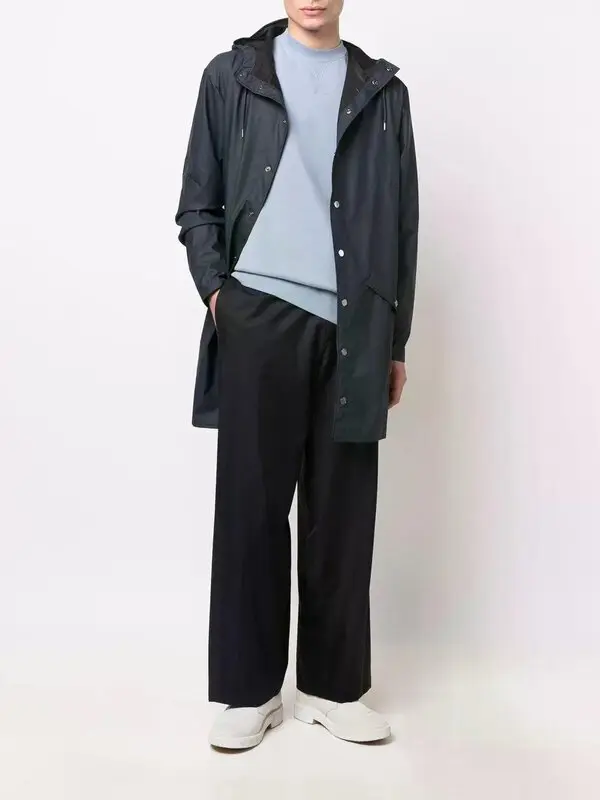 Rains Drawstring Hood Raincoat - Blue