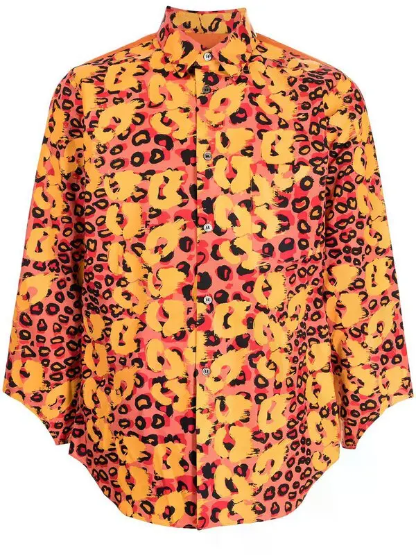 Comme Des Garçons X Filip Pagowski Print Cut-out Cuff Shirt