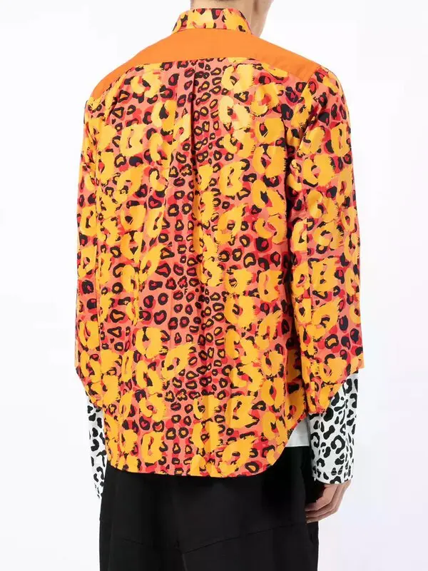 Comme Des Garçons X Filip Pagowski Print Cut-out Cuff Shirt