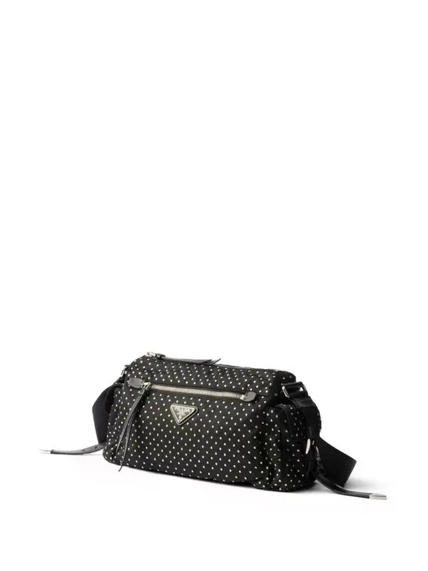 Prada Studded Re-nylon Shoulder Bag