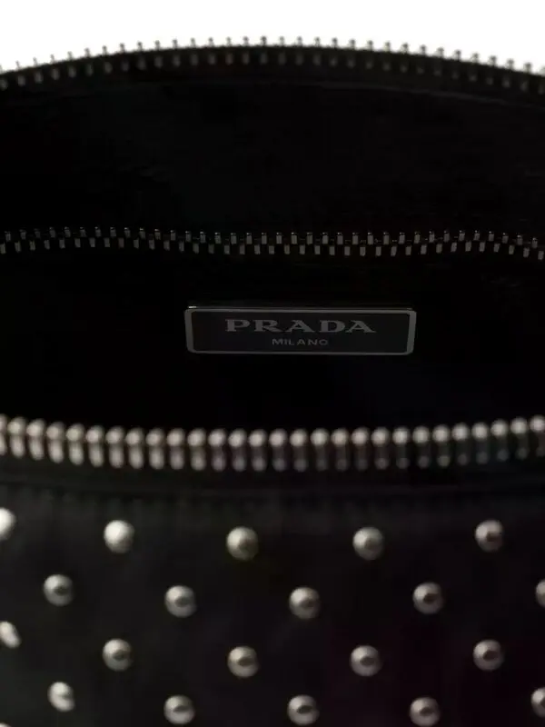 Prada Studded Re-nylon Shoulder Bag
