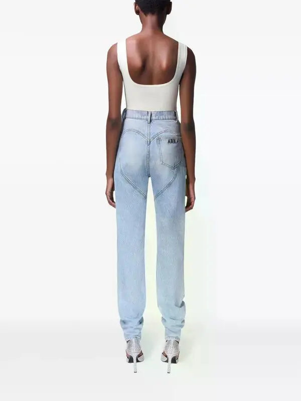 AREA Flower Corsage Ankle-zip Jeans
