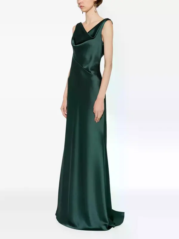 Amsale Bias-cut Cowl-neck Gown