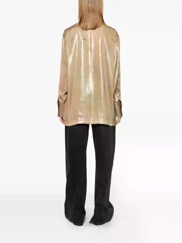 Alexander Wang Trompe L'oeil-print High-shine Shirt